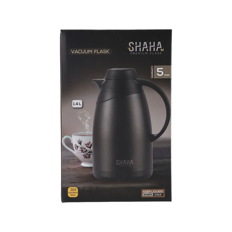Shaha Premium Thermos to store drinks, 1.4 liters, black - Electranest