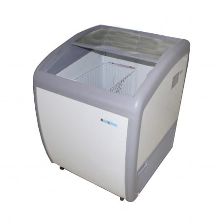 Bancol Curved Chest Freezer - Glass Sliding, 160 Liter Capacity ...