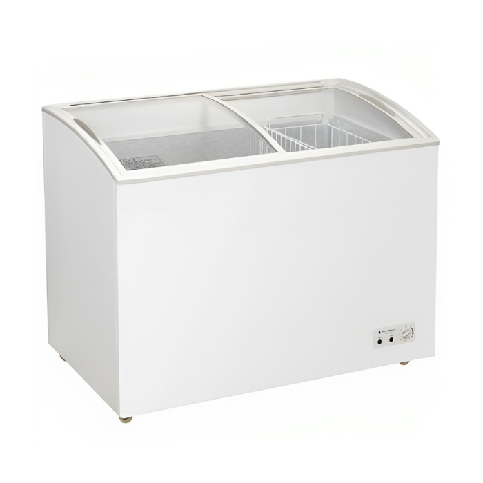 Bancol Curved Glass Freezer with Sliding Door - 280 Liters - White ...
