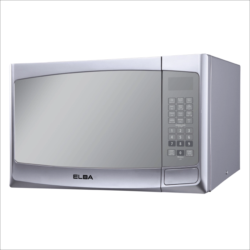 Elba - 25-Liter Stand Microwave with Grill, Stainless Steel - Silver ...