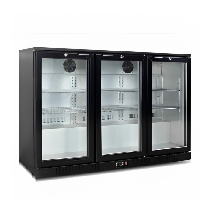 Bancool 3-Door Glass Refrigerator - Black - Electranest