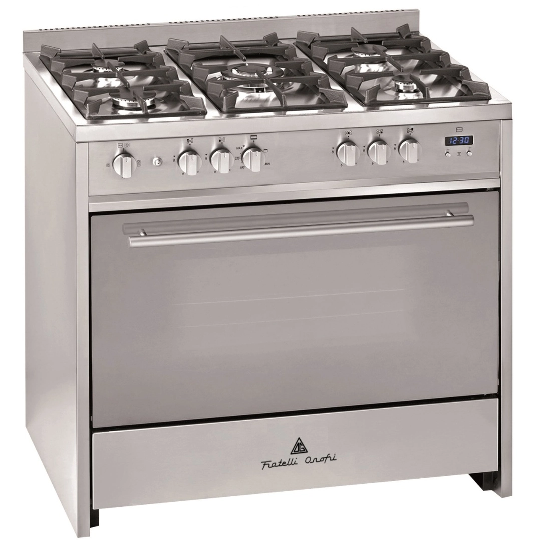 Fratelli 5-Burner Gas Oven – 60 × 90 cm – Cast Iron Grates – Stainless ...