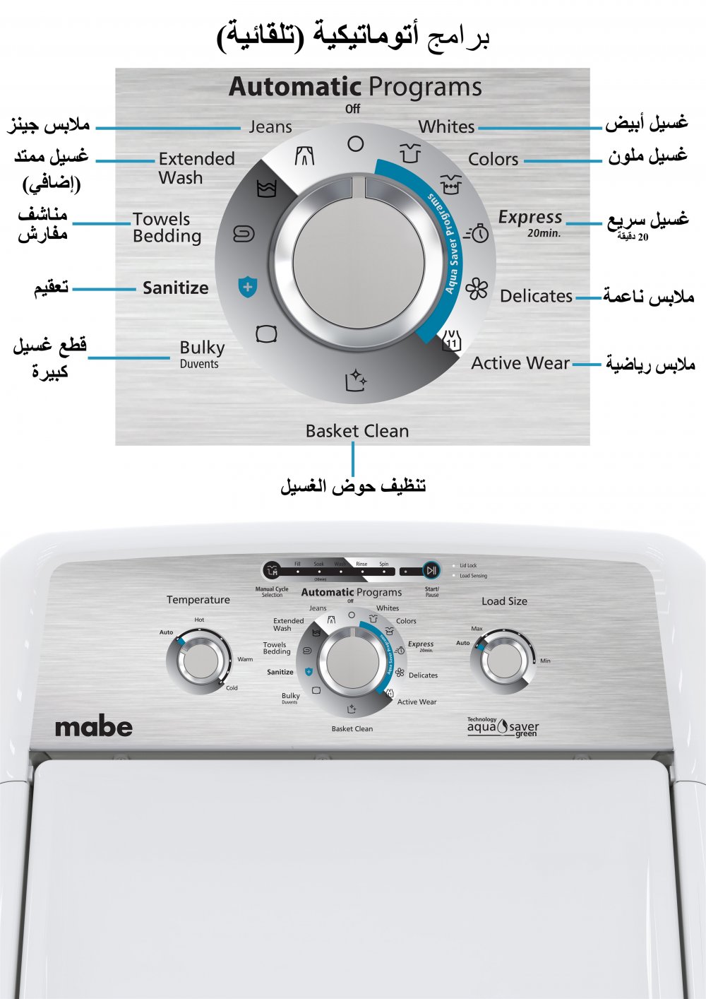 Mabe Top Load Automatic Washing Machine 11 kg - 11 Programs (3 Control ...